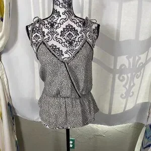 Sienna Sky | Tops | Sienna Sky Black White Speckled Vneck Faux Wrap ...